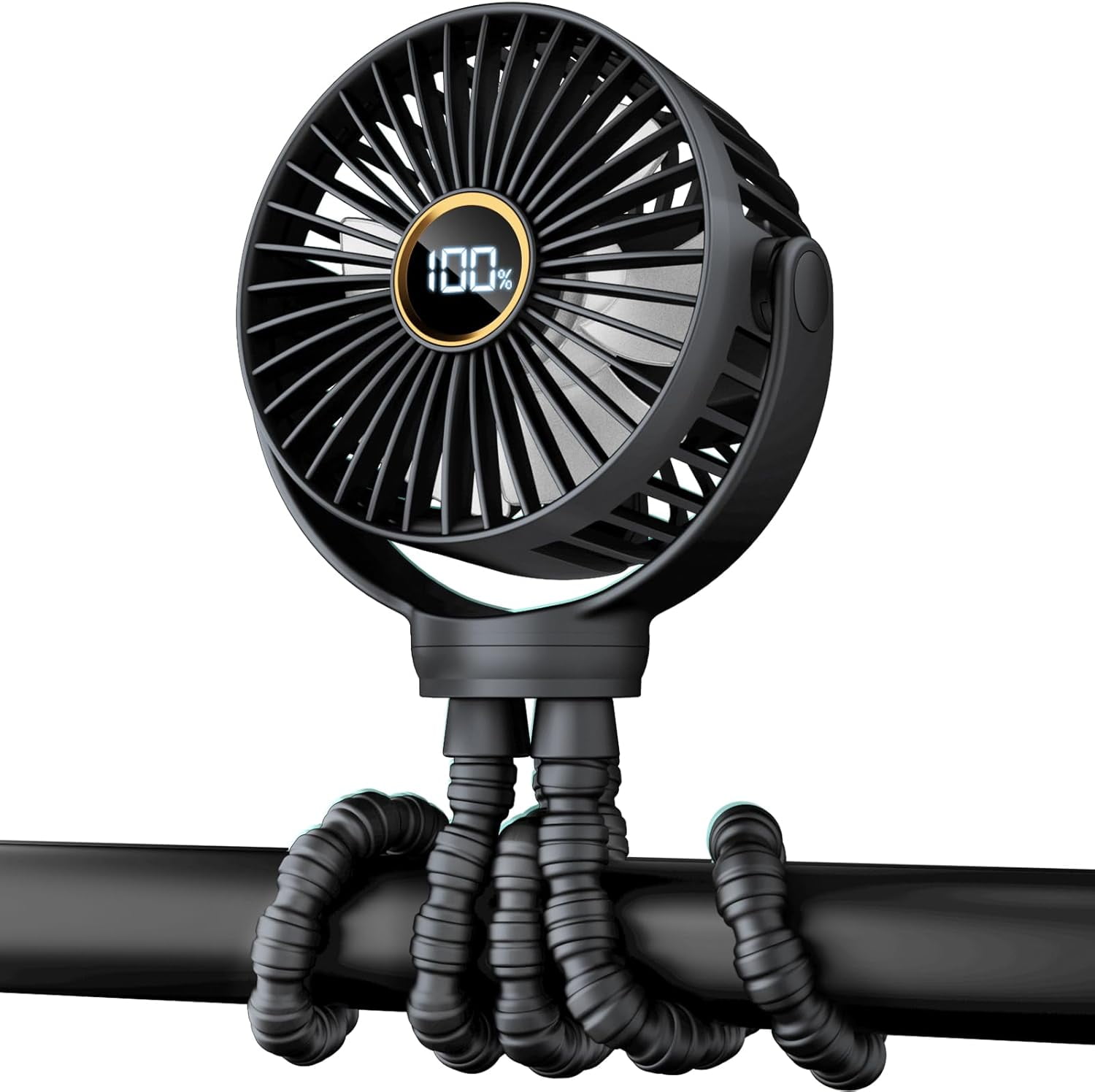 Portable baby stroller mini fan, small rechargeable cooler with 360 ...