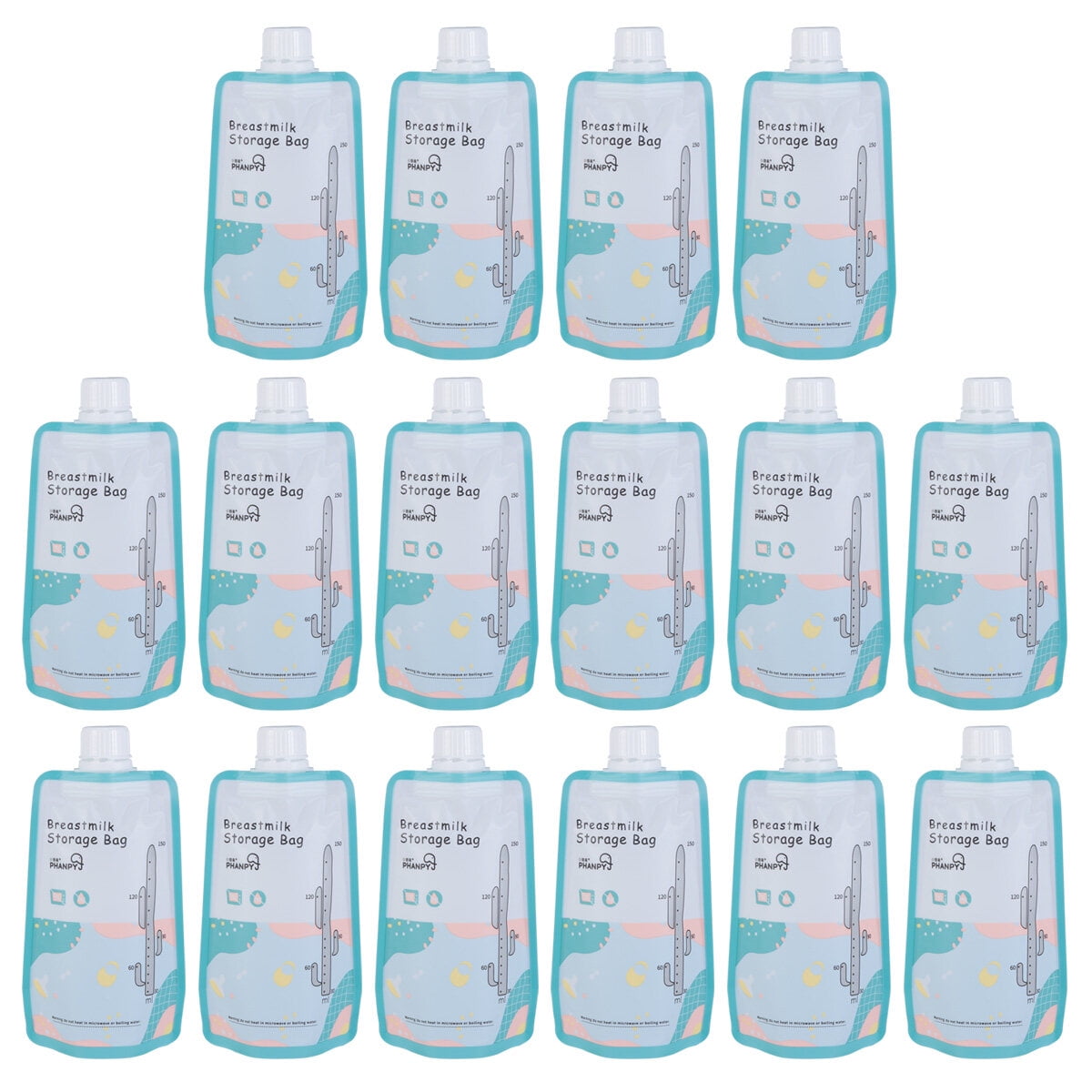 Portable breast milk 16 Pieces Sterile Disposable Breast Milk Storage ...
