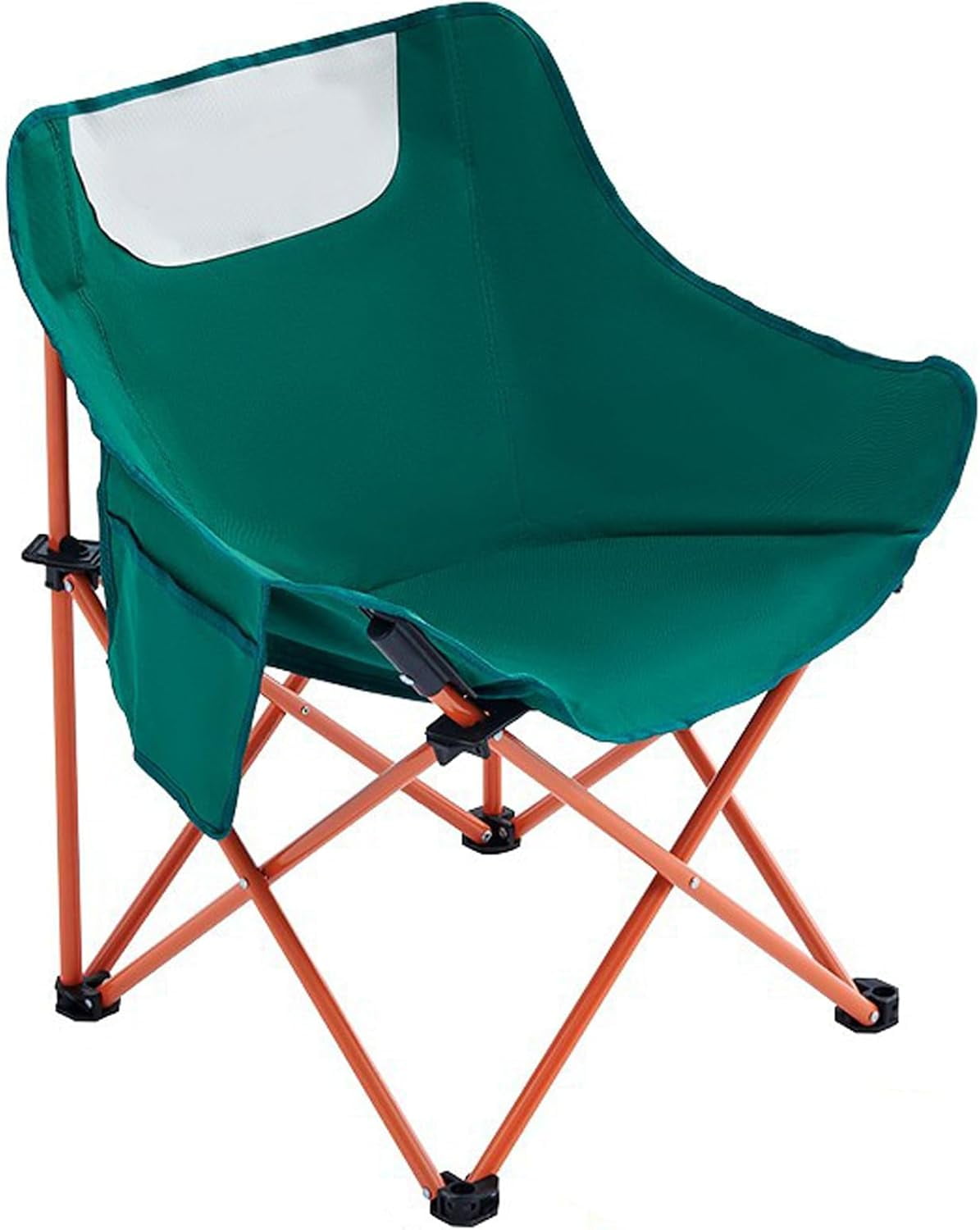 Portable camping chair with breathable upholstered construction ...