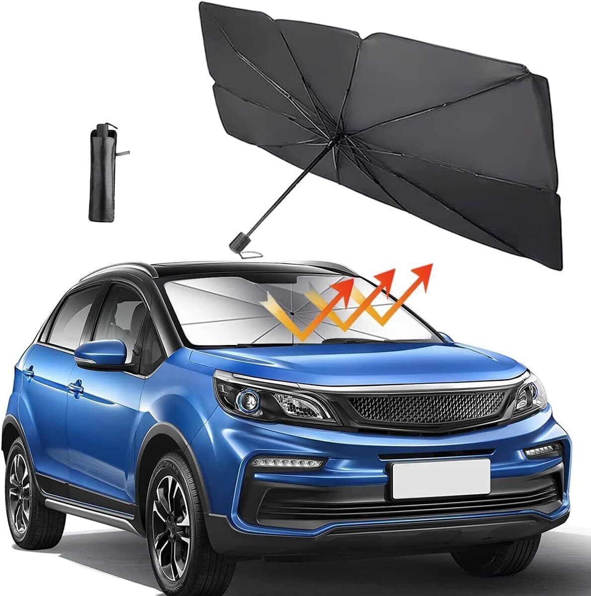 Foldable car windshield sunshade fits most cars, SUVs, and trucks to ...