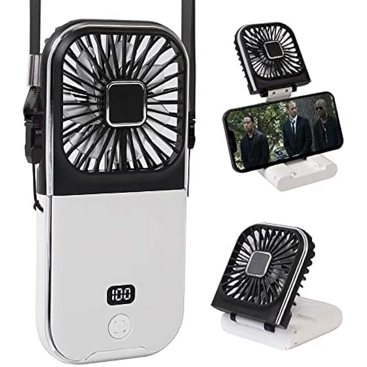 Portable digital display personal handheld fan Foldable, Mini Quiet USB ...