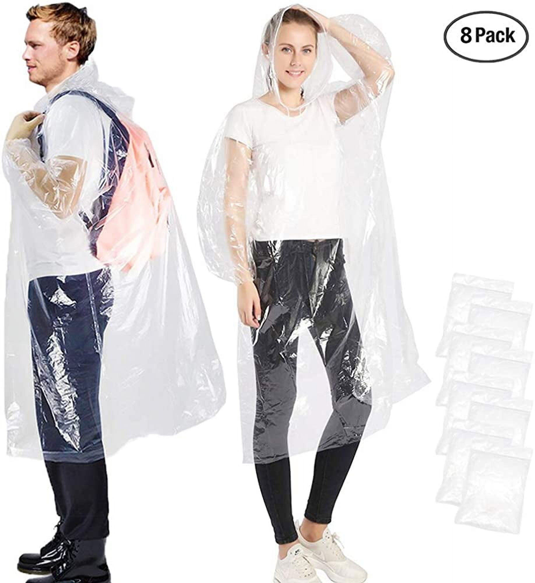 Portable disposable raincoat clear and transparent, rain poncho with ...