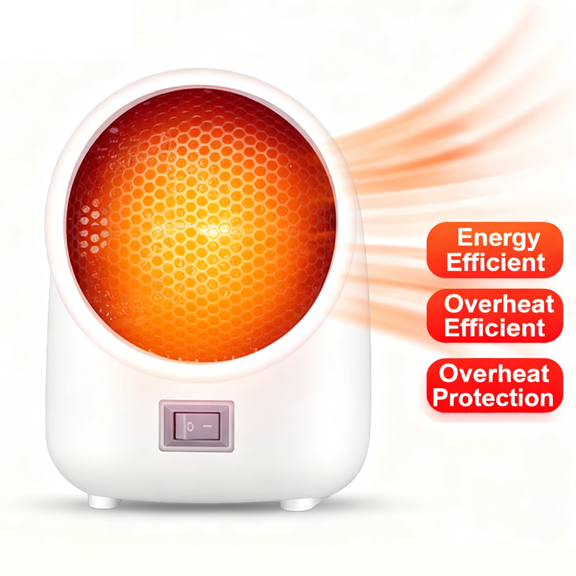 Portable Space Heater, Heater Fan for Indoor Use, Desk Fan Heater with ...