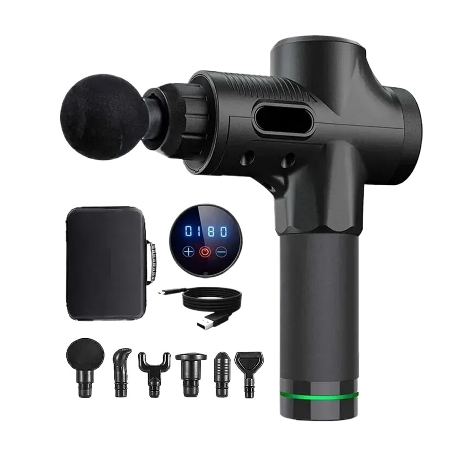 Portable Fascia Gun 1pc Six Head Electric Replaceable Gun Head Massage Pistol Back Neck Body
