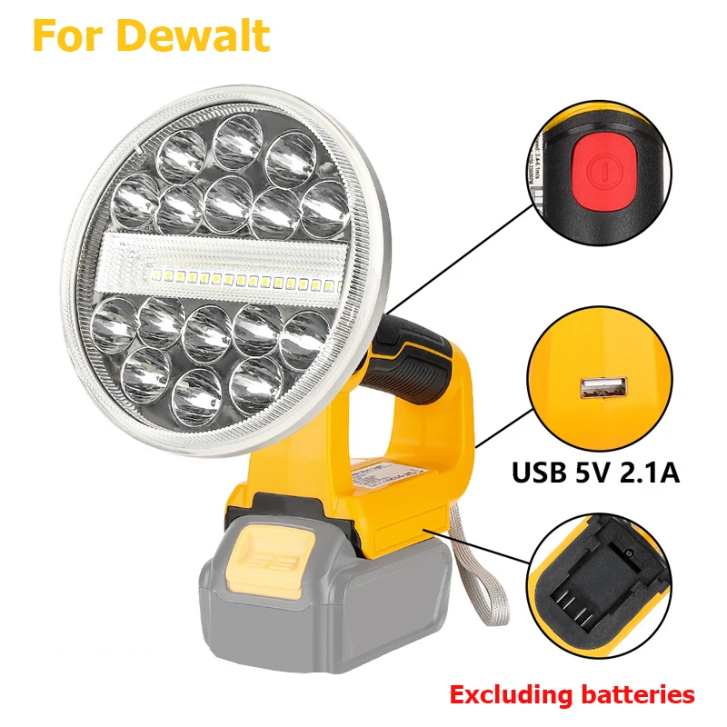 Portable flashlight LED Work Light For Makita/Milwaukee/Dewalt/Bosch ...