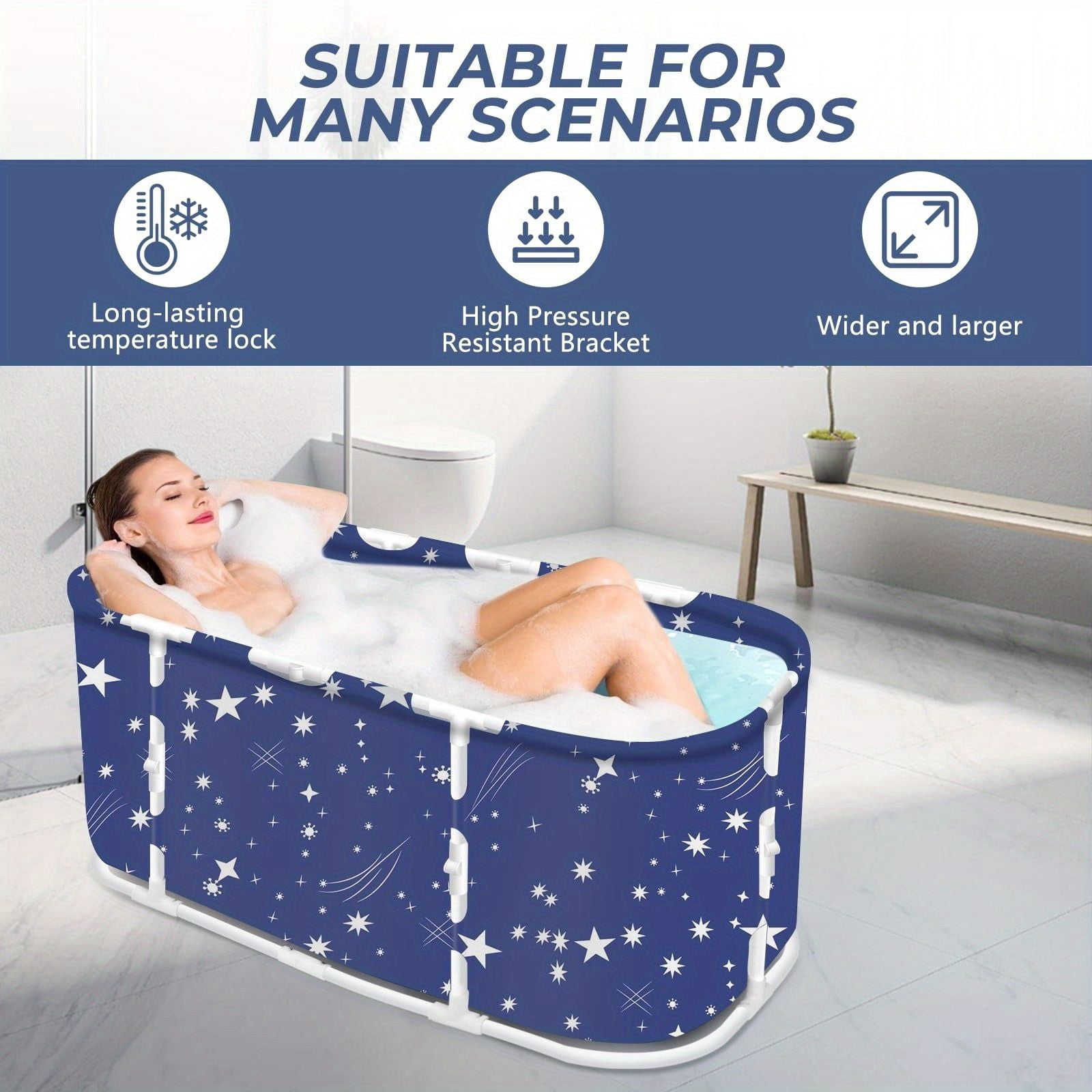 Portable foldable bathtub, thermostatic shower tub tub | ice bath ...