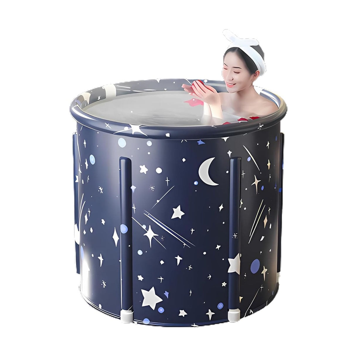 Portable folding tub Immersion small space adult PVC portable bathtub ...