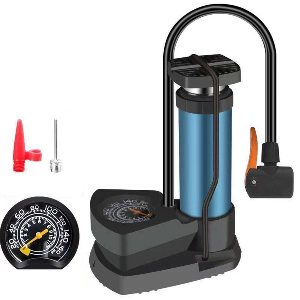 Portable foot pedal pump with meter quick air pump motorcycle inflator ...