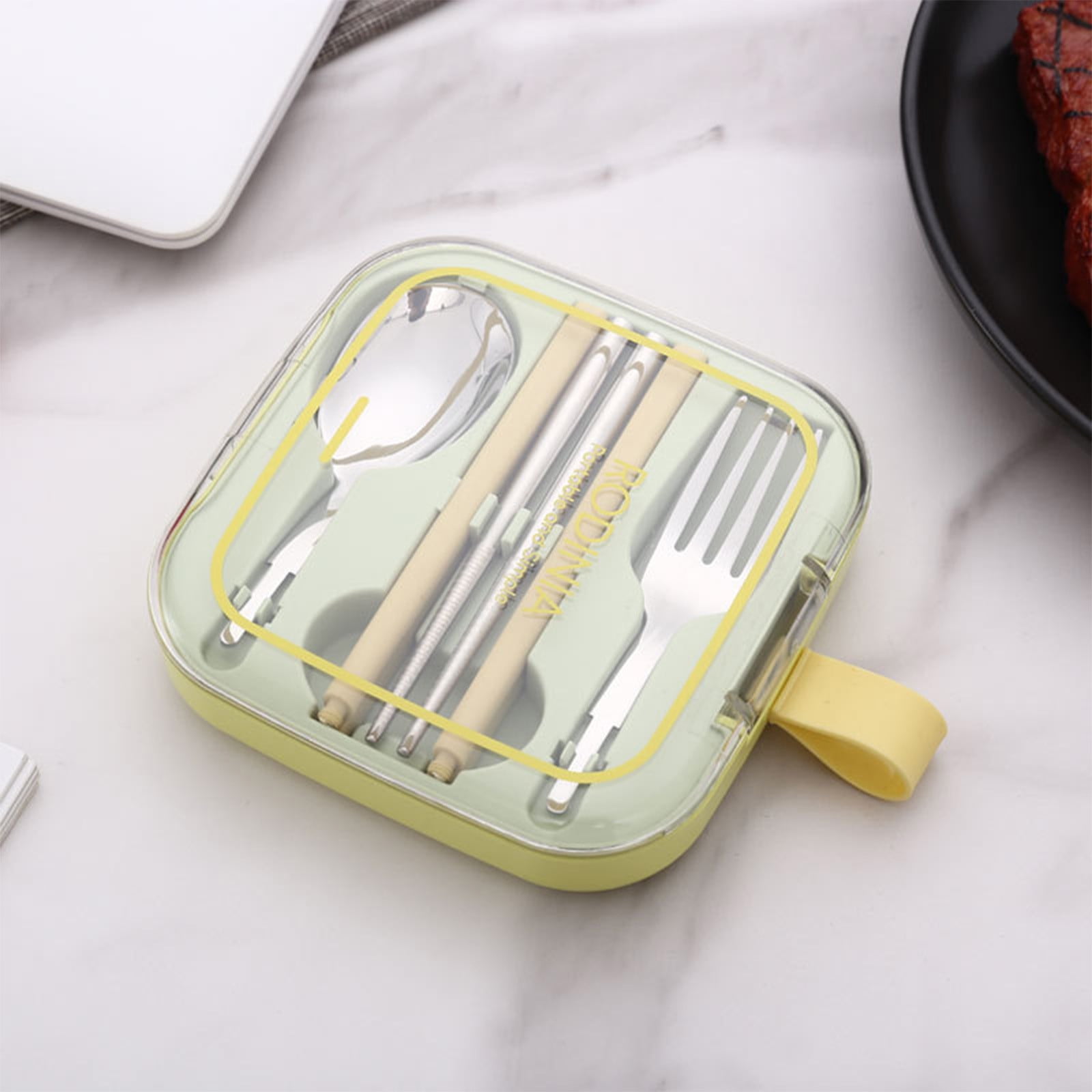 Portable fork Stainless Steel Cutlery Set with Square Storage Box ...