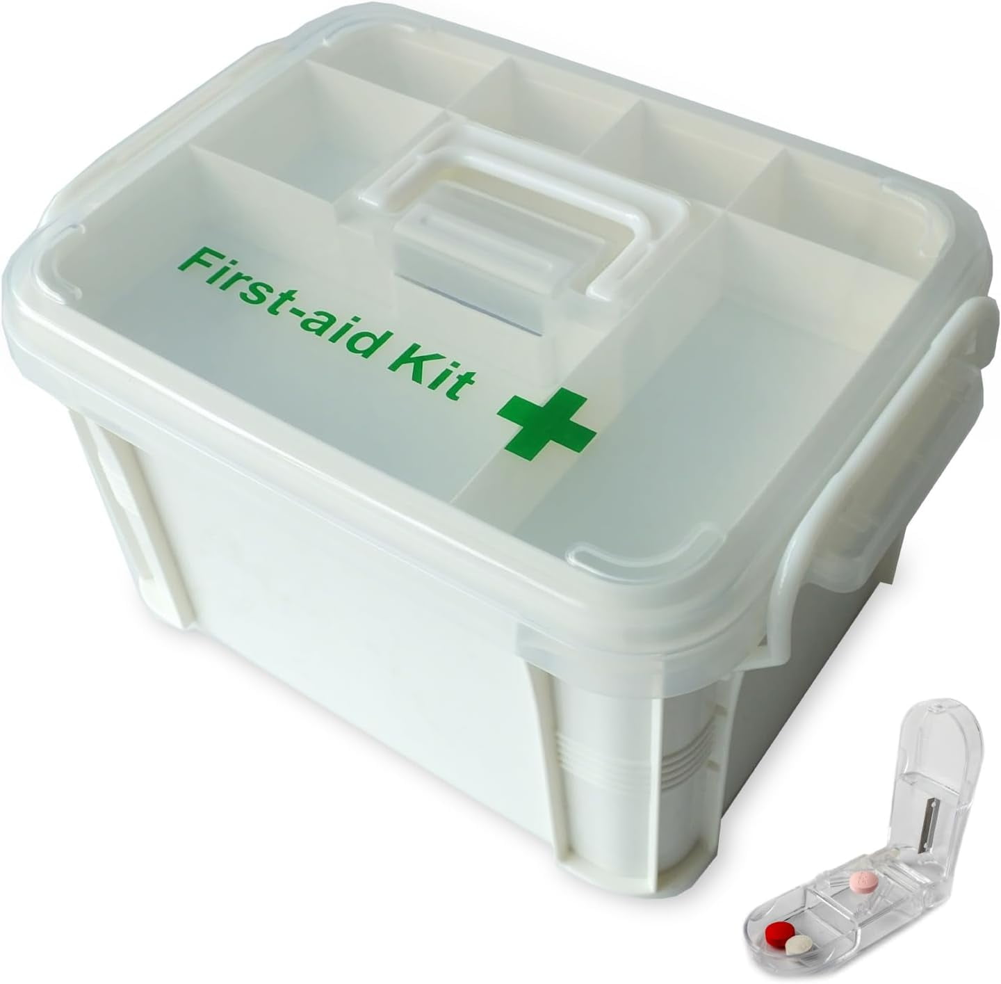 Portable handled medicine first aid box plastic medicine basic ...