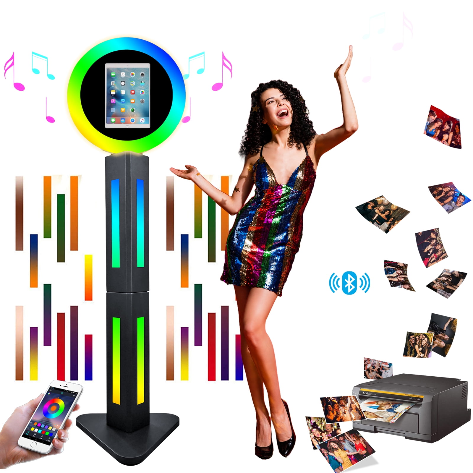 Walmart iPad Photo Booth with RGB Ring Light, Bluetooth, Compatible with iPad 10.2'' 10.9'' 12.9 ...