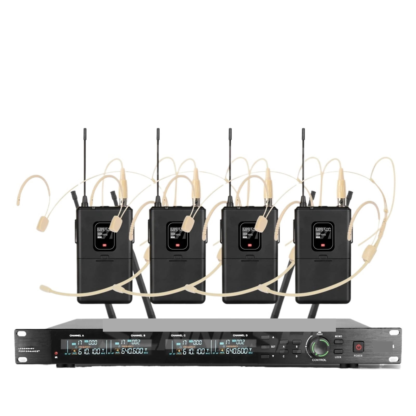 Portable microphone 4 Channel UHF Microphone Dynamic Handheld Party ...