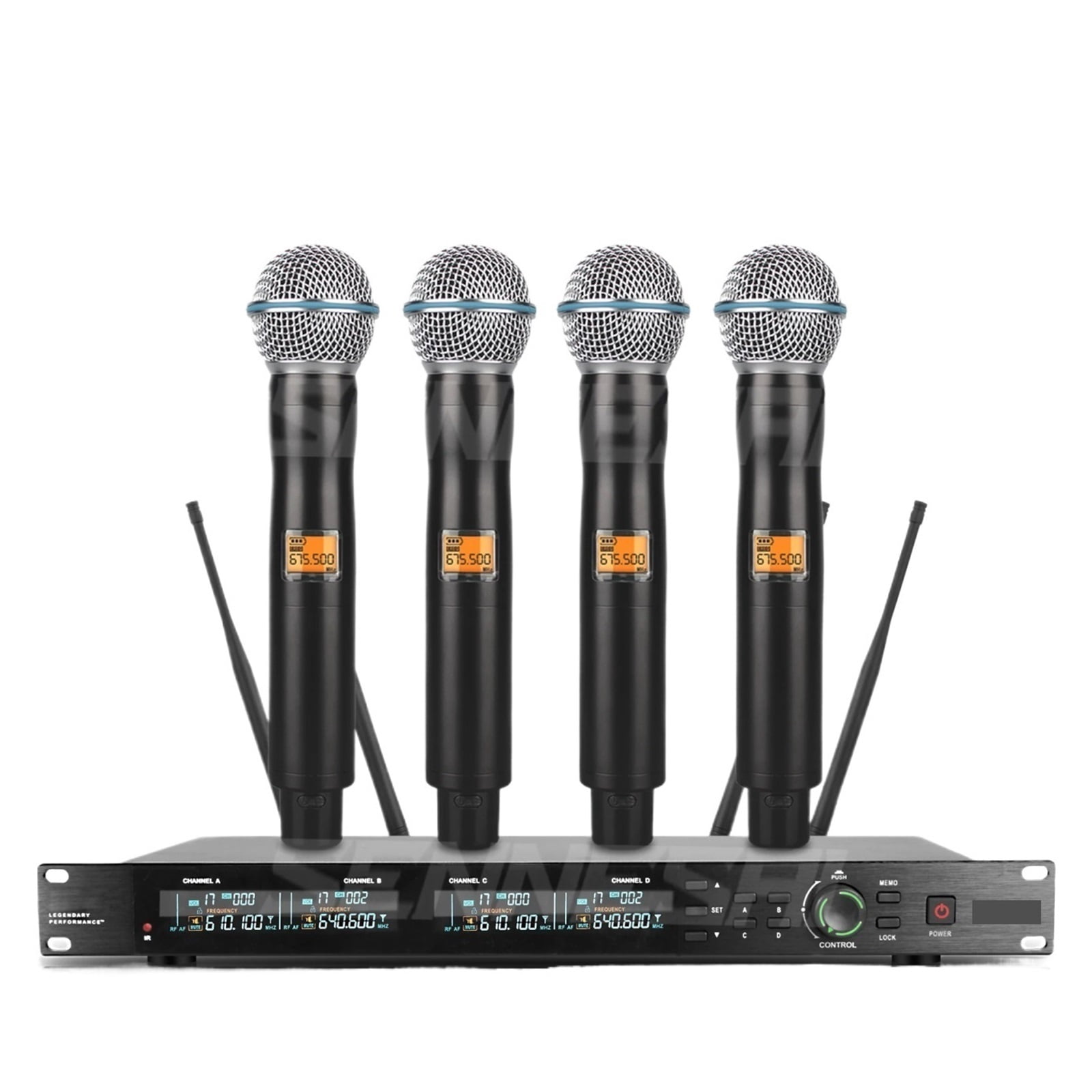 Portable microphone 4 Channel UHF Microphone Dynamic Handheld Party ...