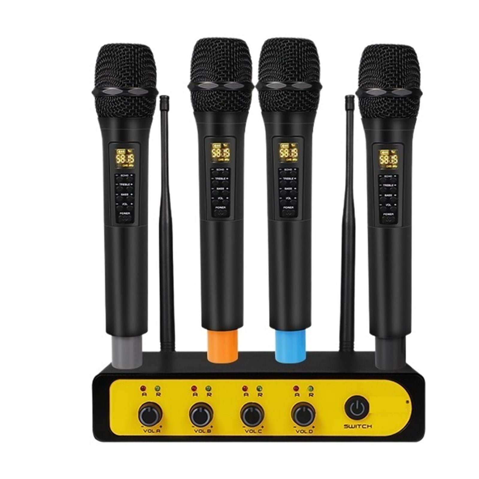 Portable microphone 4 Channel UHF Wireless Microphone For House Parties ...