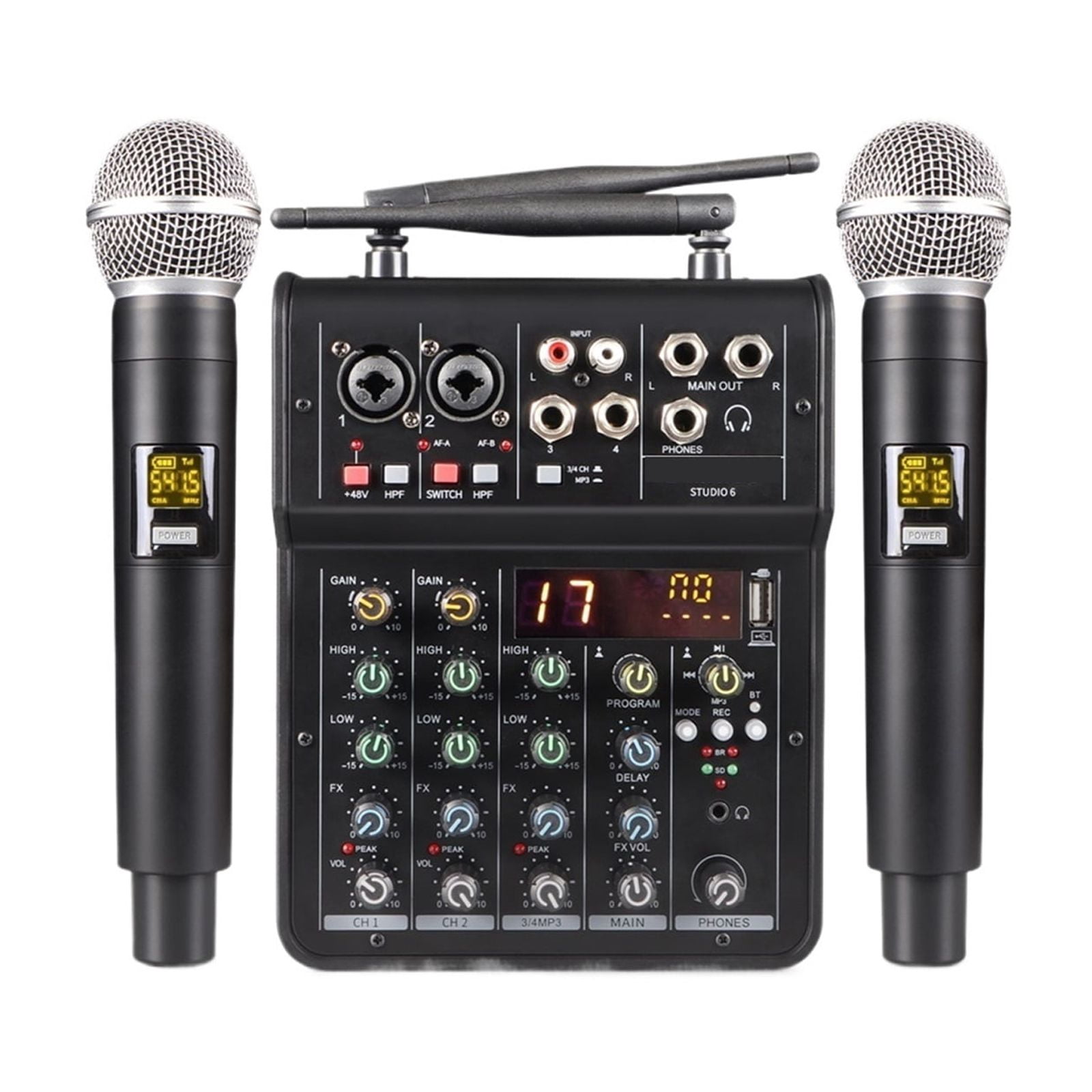 Portable microphone Audio Mixer With Built-in Studio 6 Wireless ...