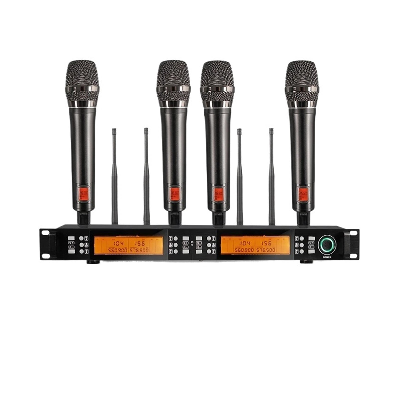 Portable microphone Wireless Microphone 4-channel Metal Body Frequency ...
