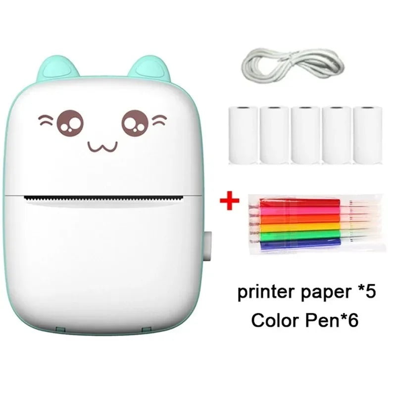 Portable thermal printer Mini Wireless BT 203dpi photo label memo ...