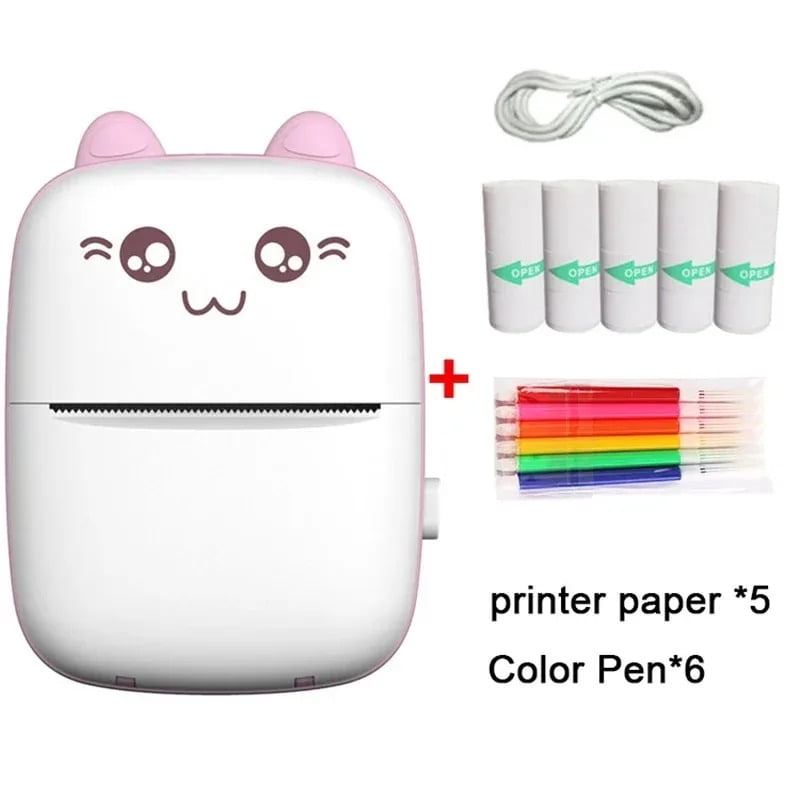 Portable thermal printer Mini Wireless BT 203dpi photo label memo ...