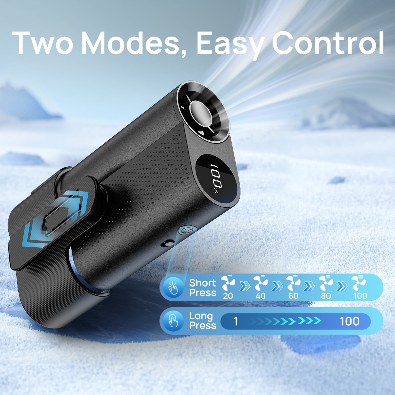 Portable waist-mounted fan, outdoor USB high-speed wind mini fan, 100 ...