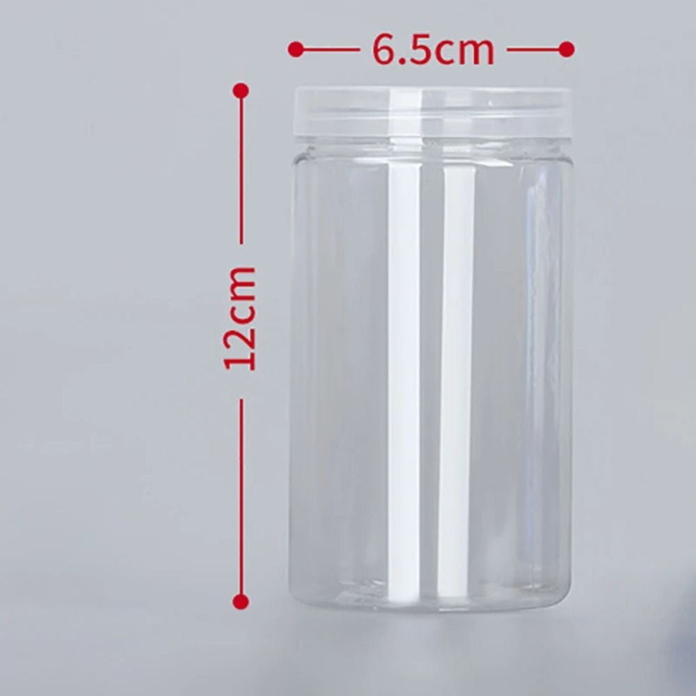 Portable with Lid Clear Circular Storage Bucket Food Canister Storage ...