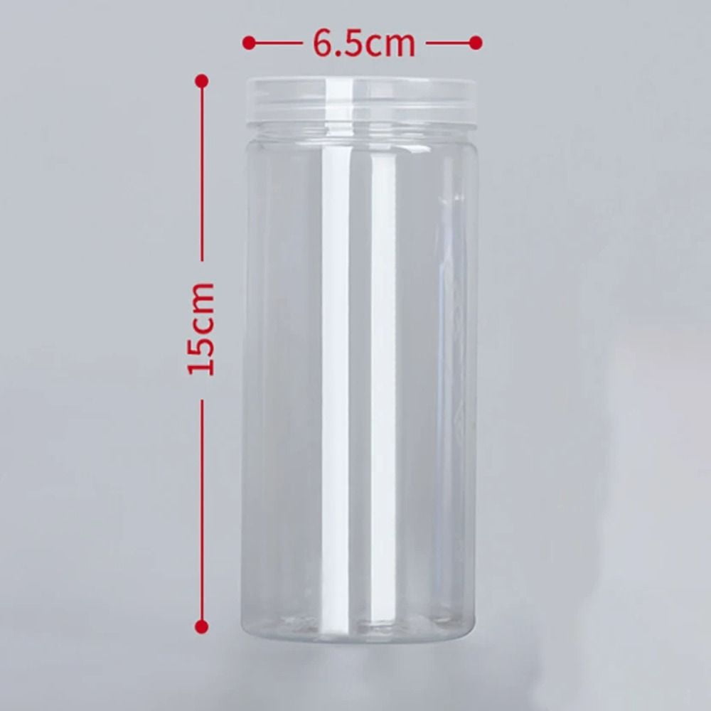 Portable with Lid Clear Circular Storage Bucket Food Canister Storage ...