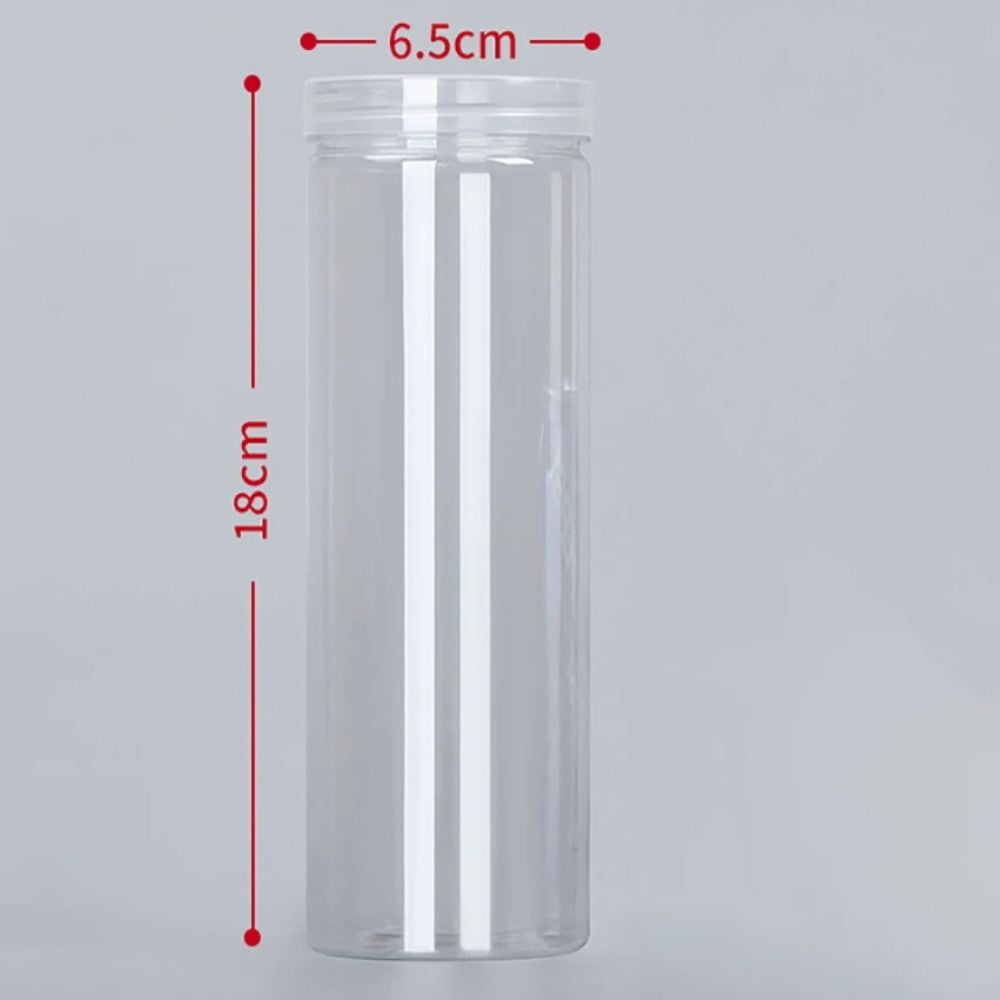 Portable with Lid Clear Circular Storage Bucket Food Canister Storage ...