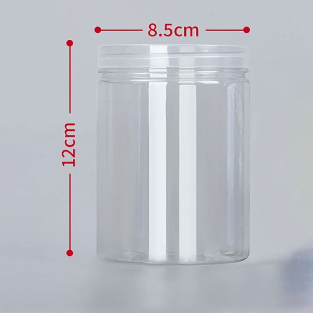 Portable with Lid Clear Circular Storage Bucket Food Canister Storage ...