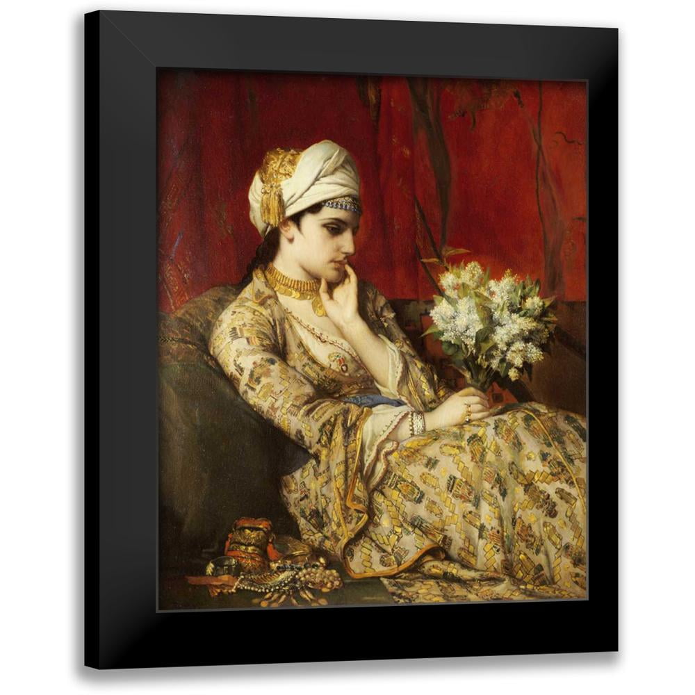 Portaels, Jan Frans 12x14 Black Modern Framed Museum Art Print Titled - The Odalisque - Walmart.com