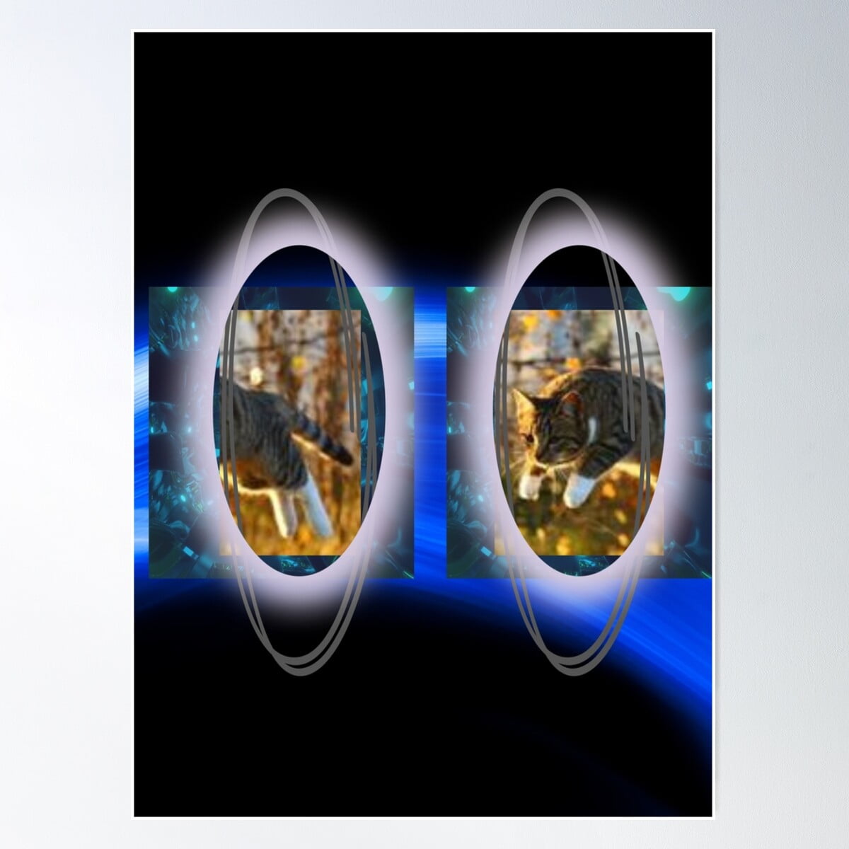 Portal Cat Poster Wall Art, Modern Wall Decor For Living Room Bedroom ...