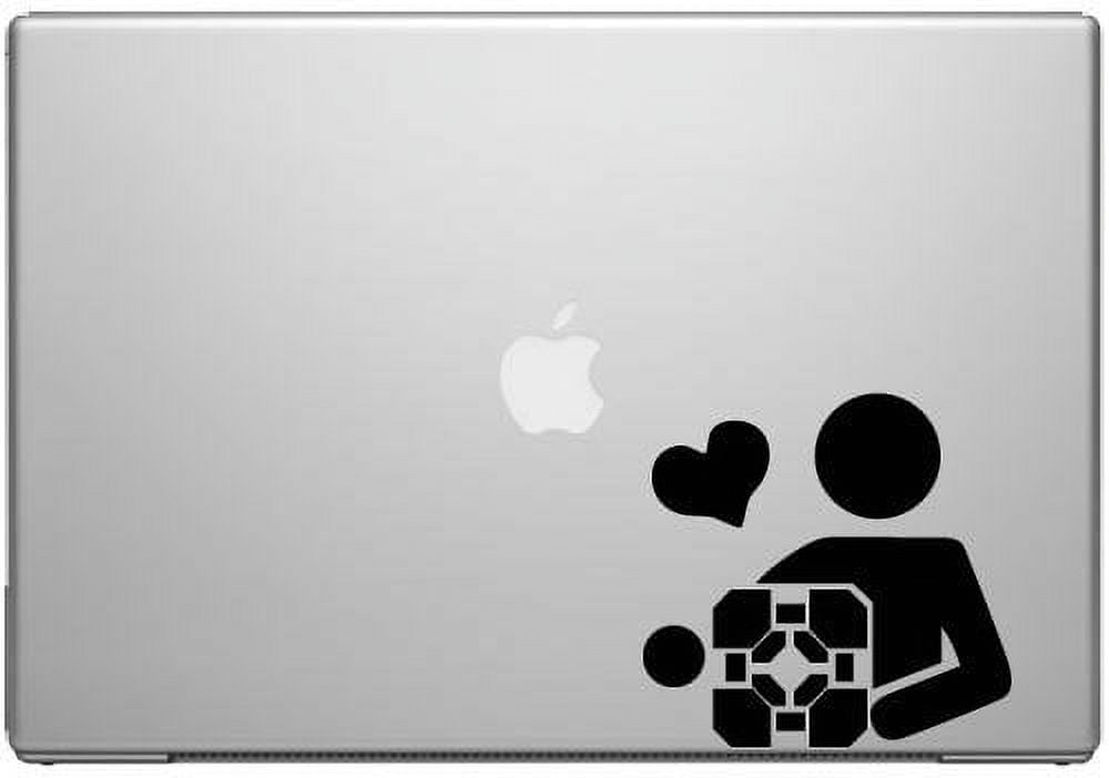 Portal Companion Cube Sign - Black Vinyl Decal for 13" Macbook ...