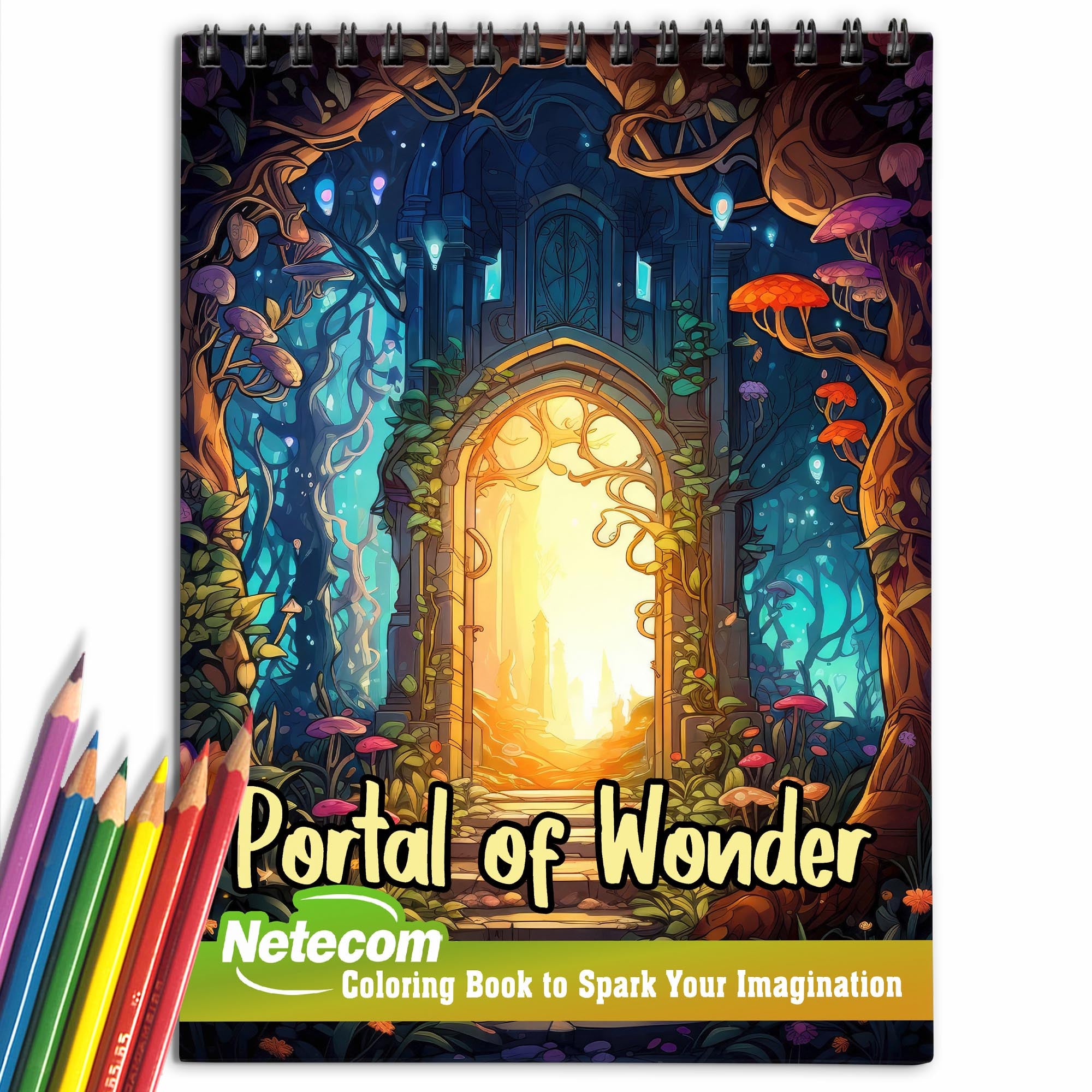 Portal of Wonder Spiral Bound Coloring Book, Embark on a Journey with ...