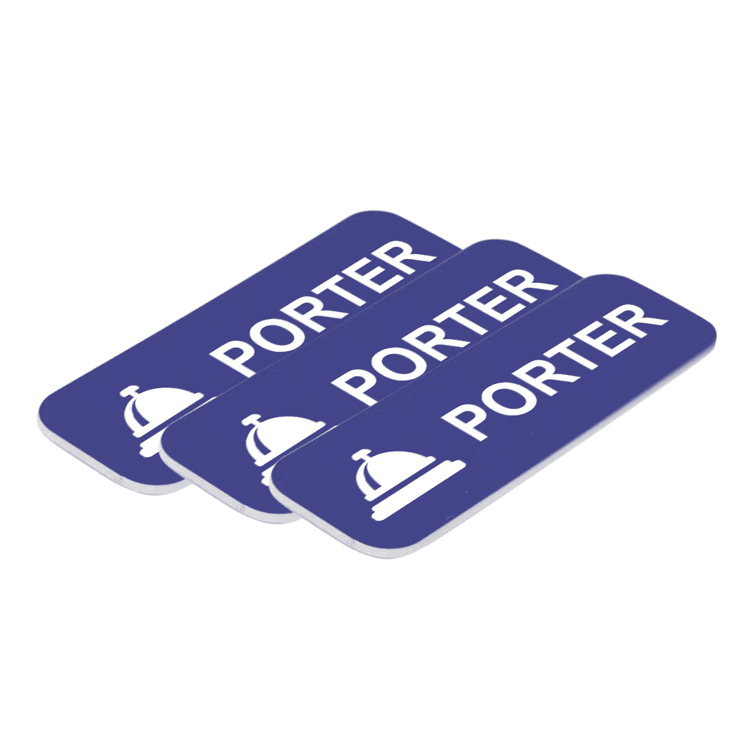 Porter 1 x 3" Name Tag/Badge, Blue, (3 Pack) - Walmart.com