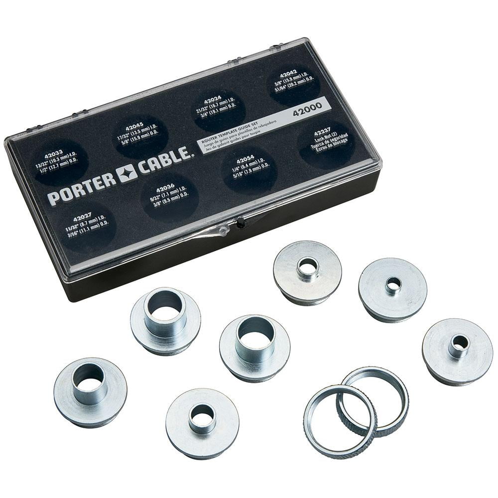 Porter-Cable 42000 9-Piece Router Template Guide Set - Walmart.com