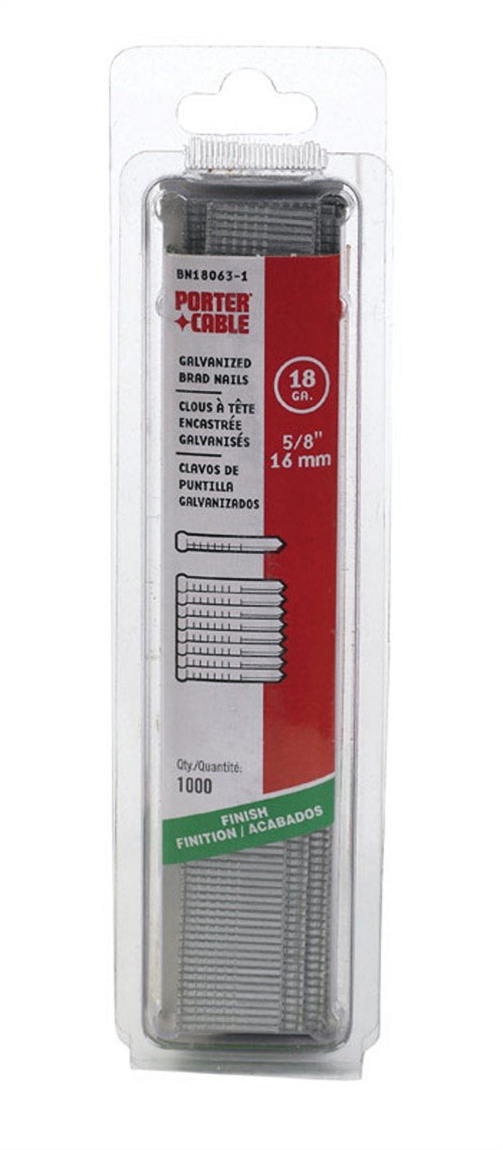 Porter Cable PBN18063-1 5/8" 18 Gauge Brad Nails 1,000 Count - Walmart.com