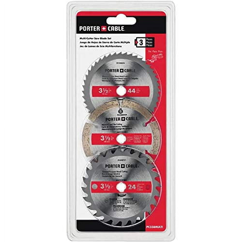 Porter Cable PC338MULTI 3 pack Circular Saw Blades 3-1/2" - Walmart.com