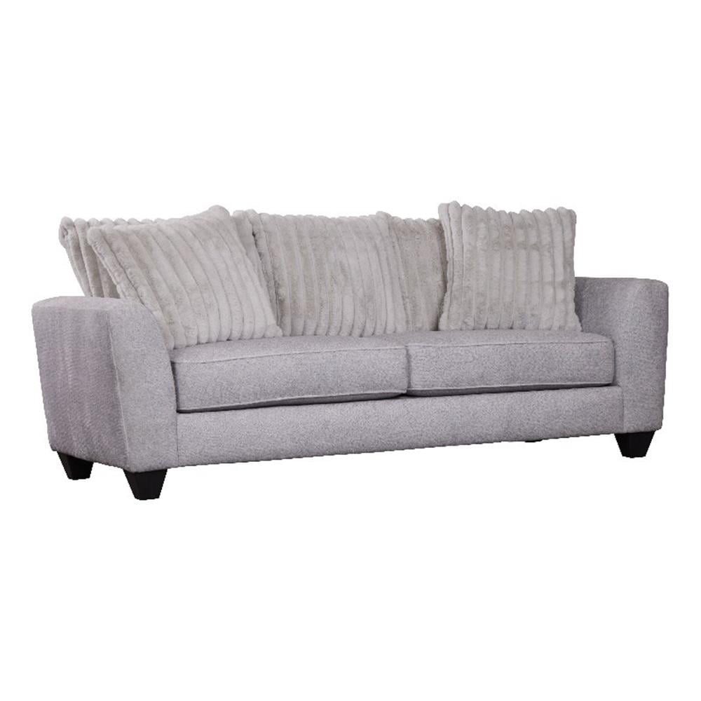 Porter Designs Broadway Light Gray Corduroy Microfiber Fabric Sofa ...
