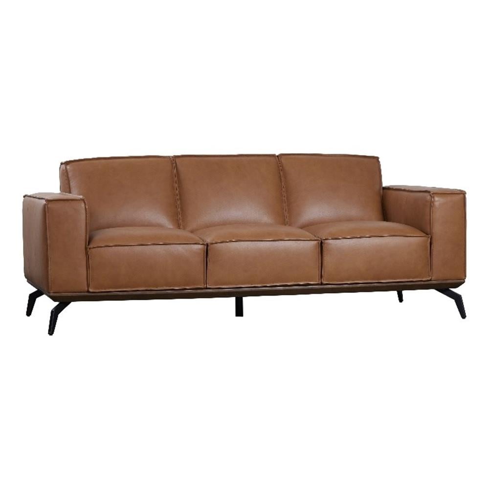 Porter Designs Carina Top Grain Leather Sofa - Brown - Walmart.com
