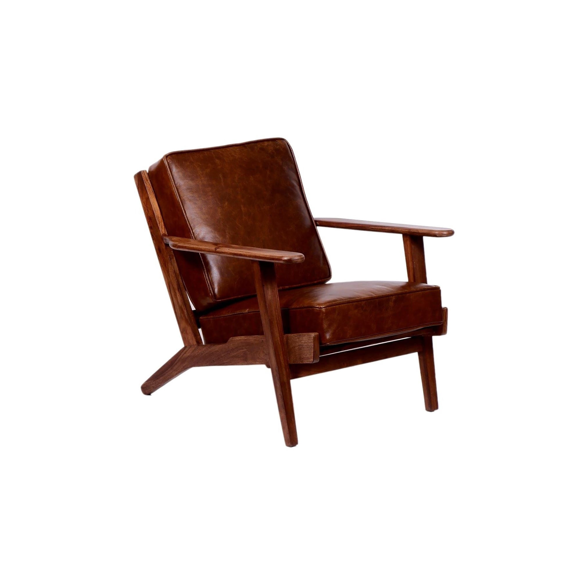 Porter Designs Corvallis Leather Upholstered Accent Chair in Brown ...