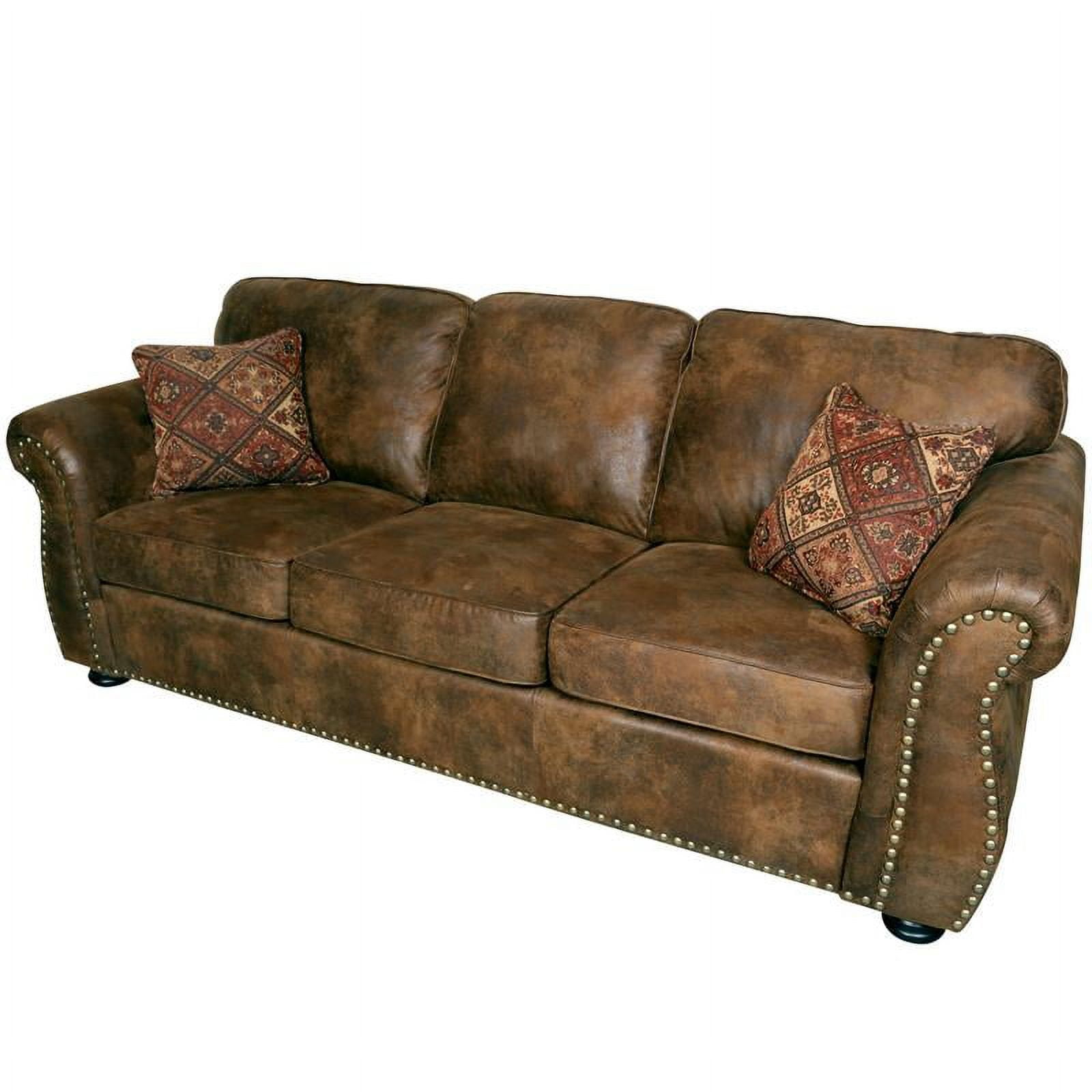 Porter Designs Elk River Transitional Leather Sofa with Rolled Arm in ...