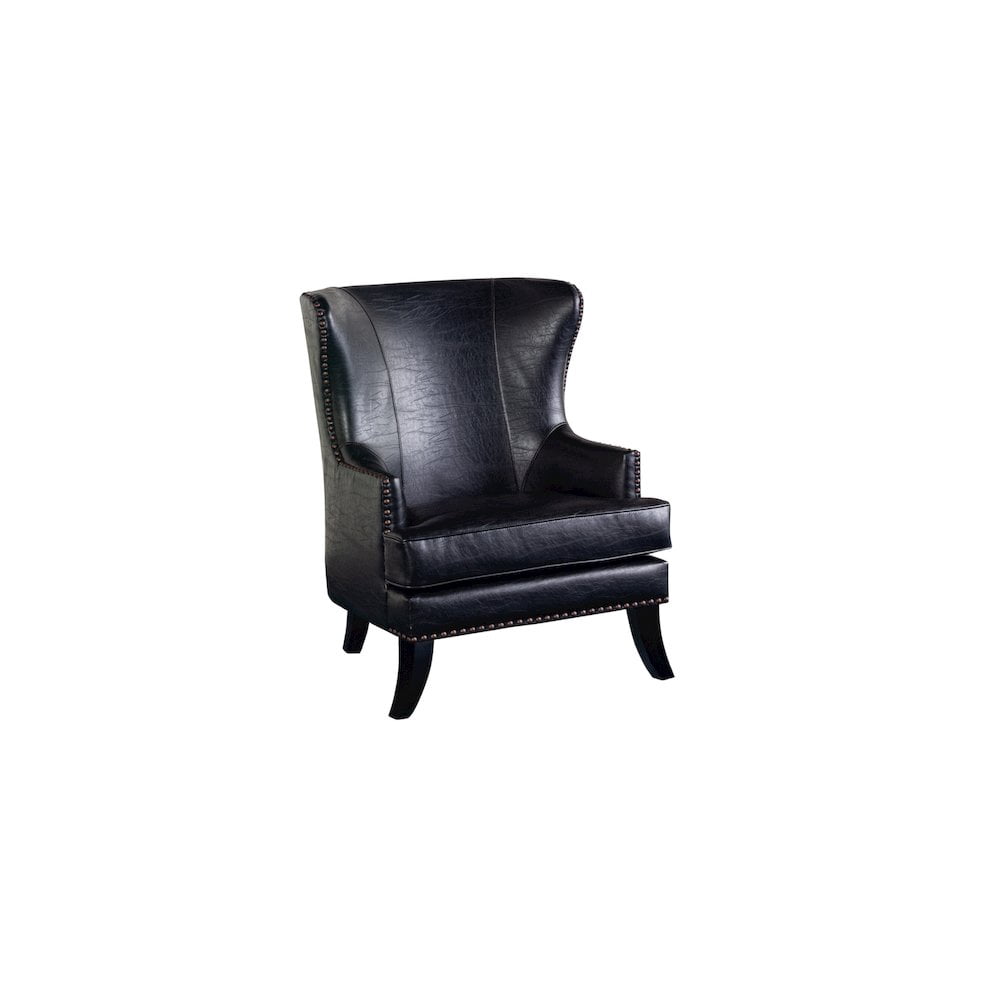 Porter Designs Grant Wingback Crackle Leather Accent Chair with ...