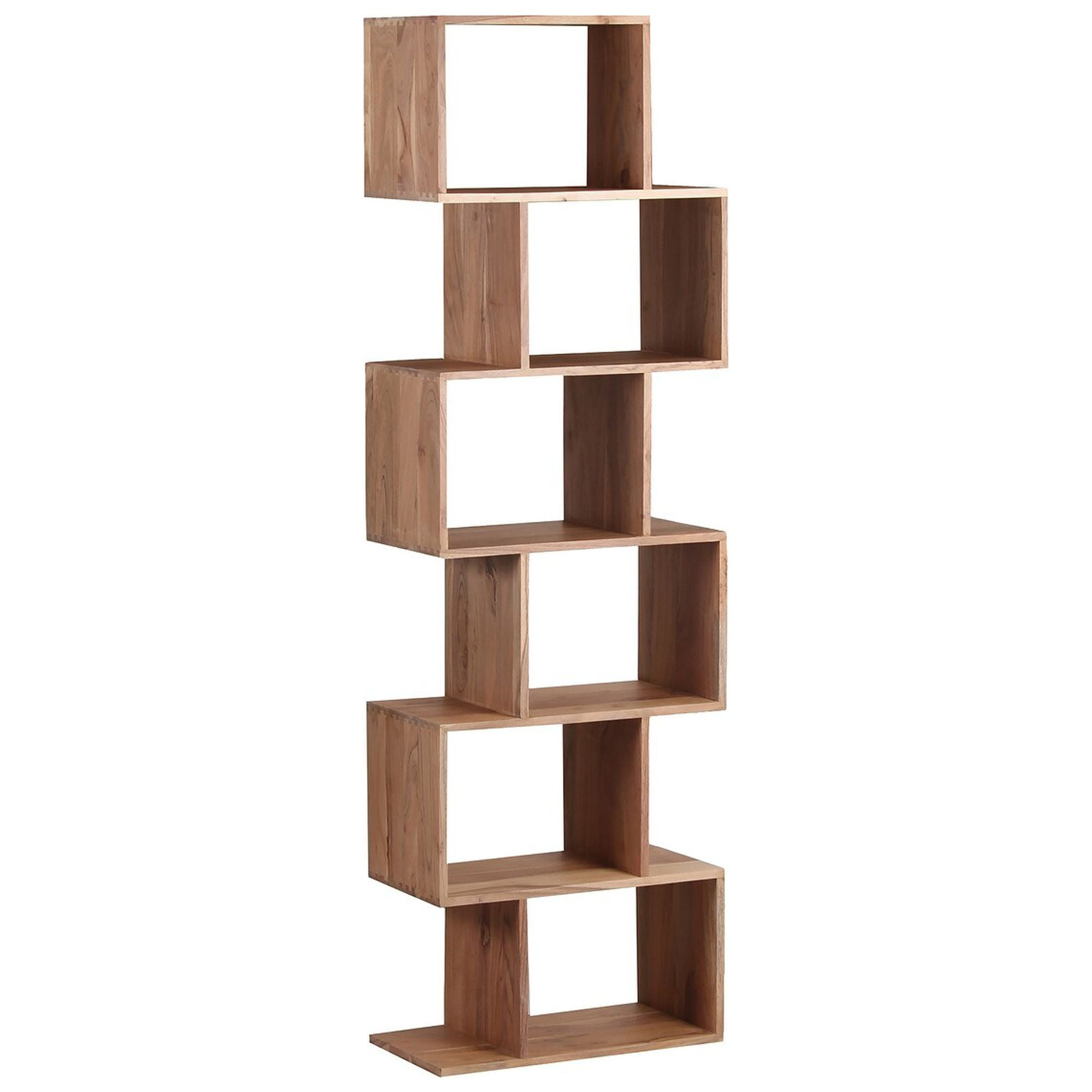 Porter Designs Portola Solid Acacia Wood 6-Shelves Bookcase in Natural ...