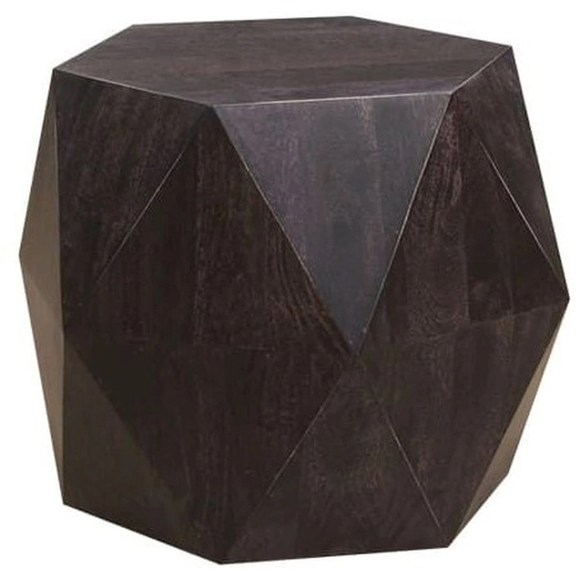 Porter Designs Prism Noir Solid Wood Geometric End Table in Black Stain ...