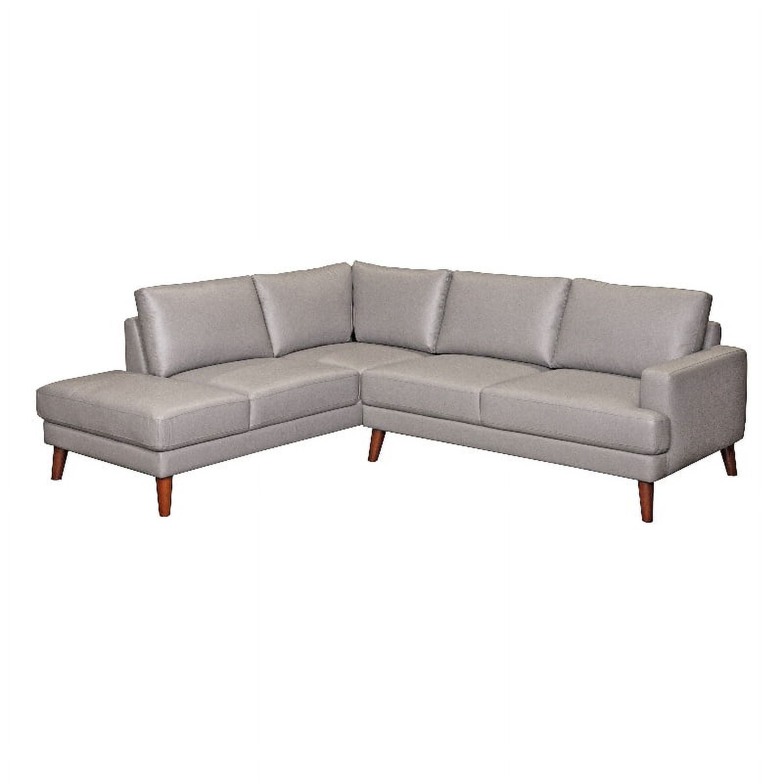 Porter Designs Siena Top Grain Leather Sectional - Gray - Walmart.com