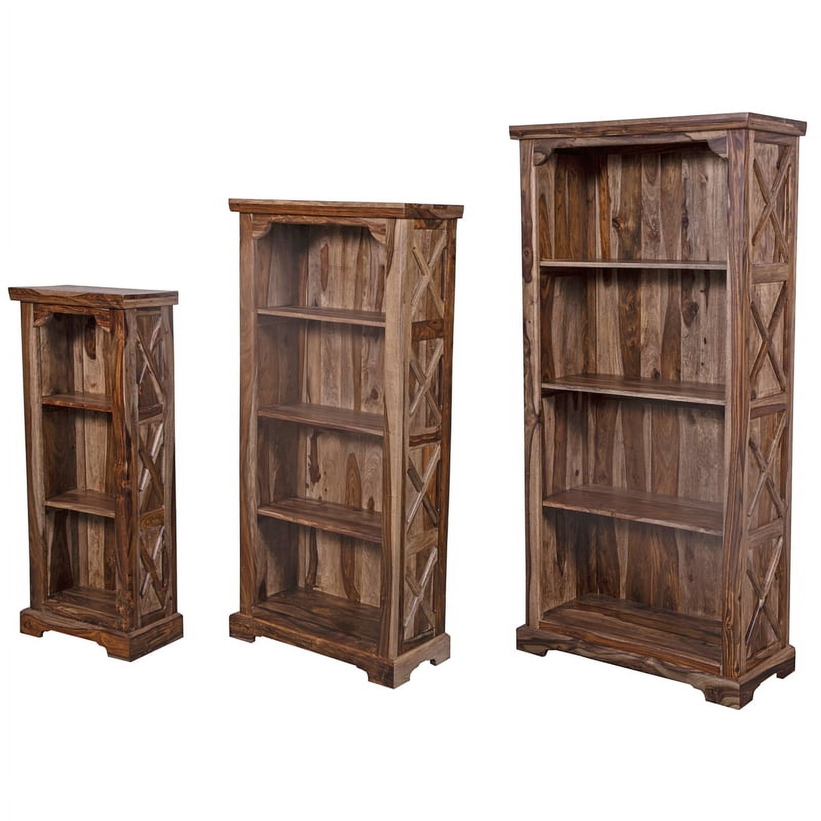 Porter Designs Taos Solid Sheesham Wood Bookcase - Brown - Walmart.com
