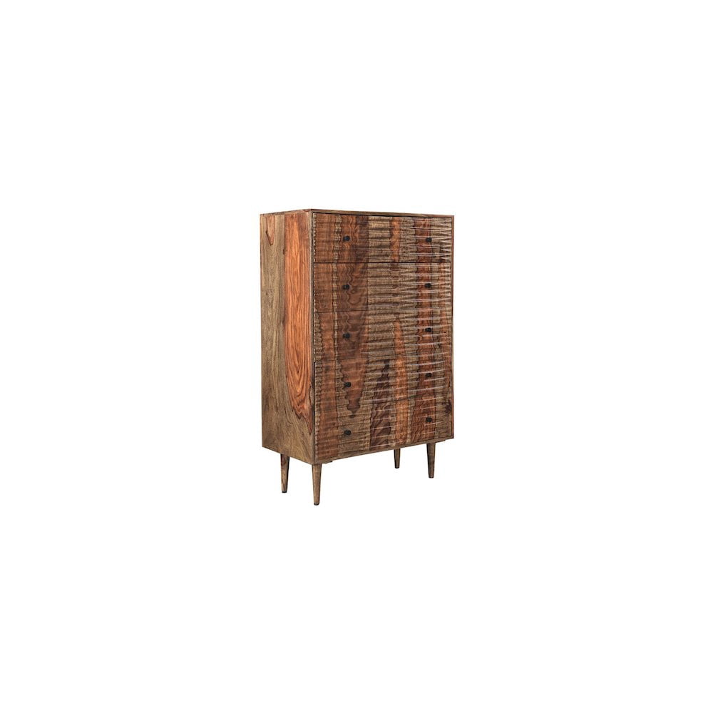 Porter Designs Waves Solid Sheesham Wood Chest - Brown - Walmart.com