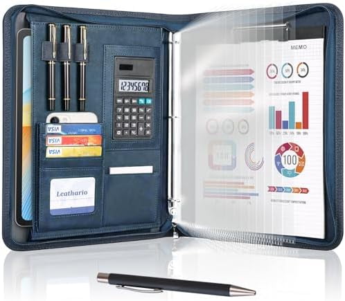 Portfolio Binder, 3-Ring Folder Organizer, Includes 5 Sheet Protectors ...