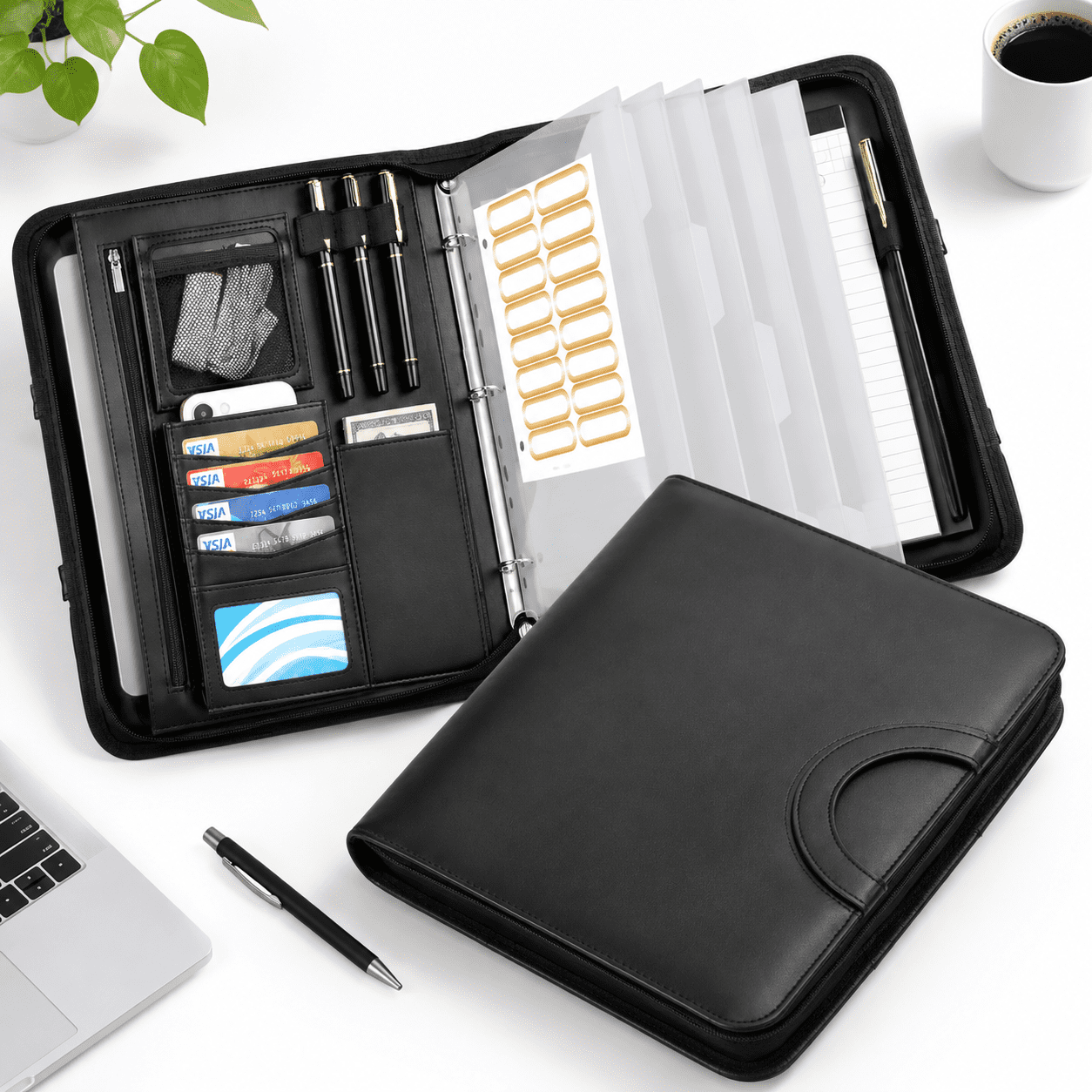 Portfolio Binder 3 Ring Includes Pen And 5 Dividers With 10 Pockets ...