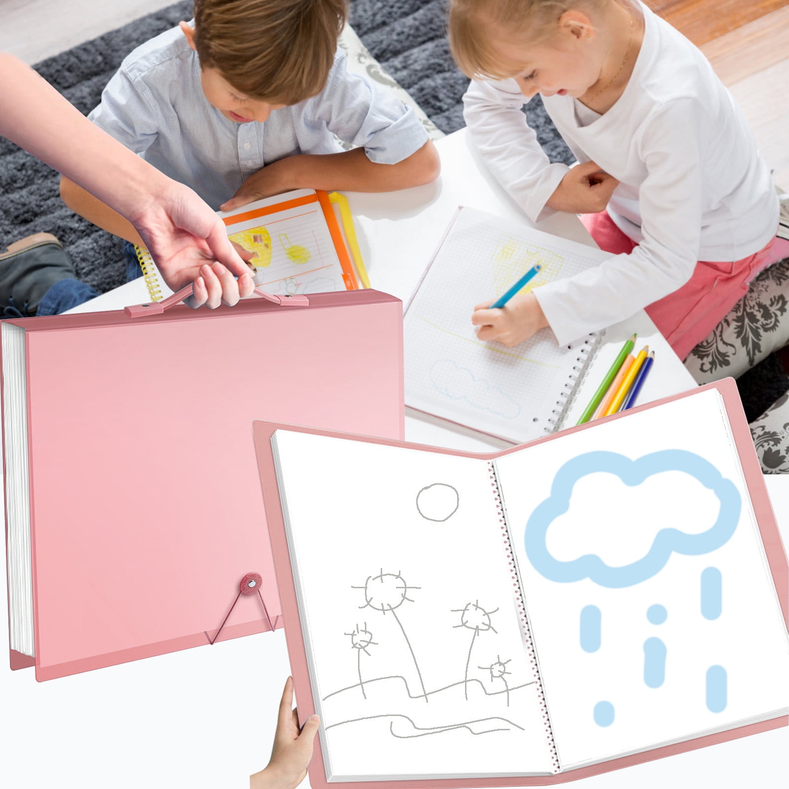 Portfolio Binder Folder,Heavy Duty Binder with Plastic Sleeves ...