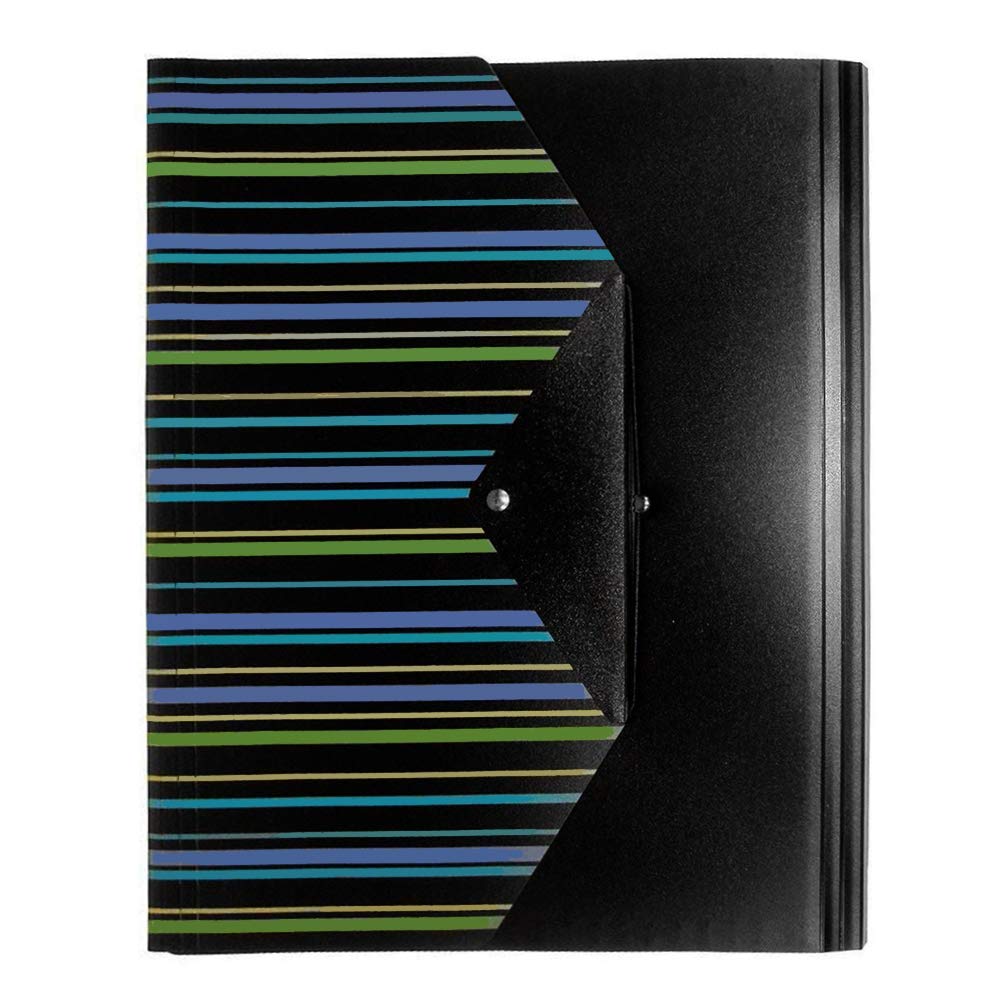 Portfolio Organizer with Five-Pocket File Folders, Two Card Pockets ...