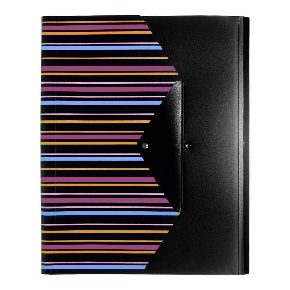 Portfolio Organizer with Five-Pocket File Folders, Two Card Pockets ...